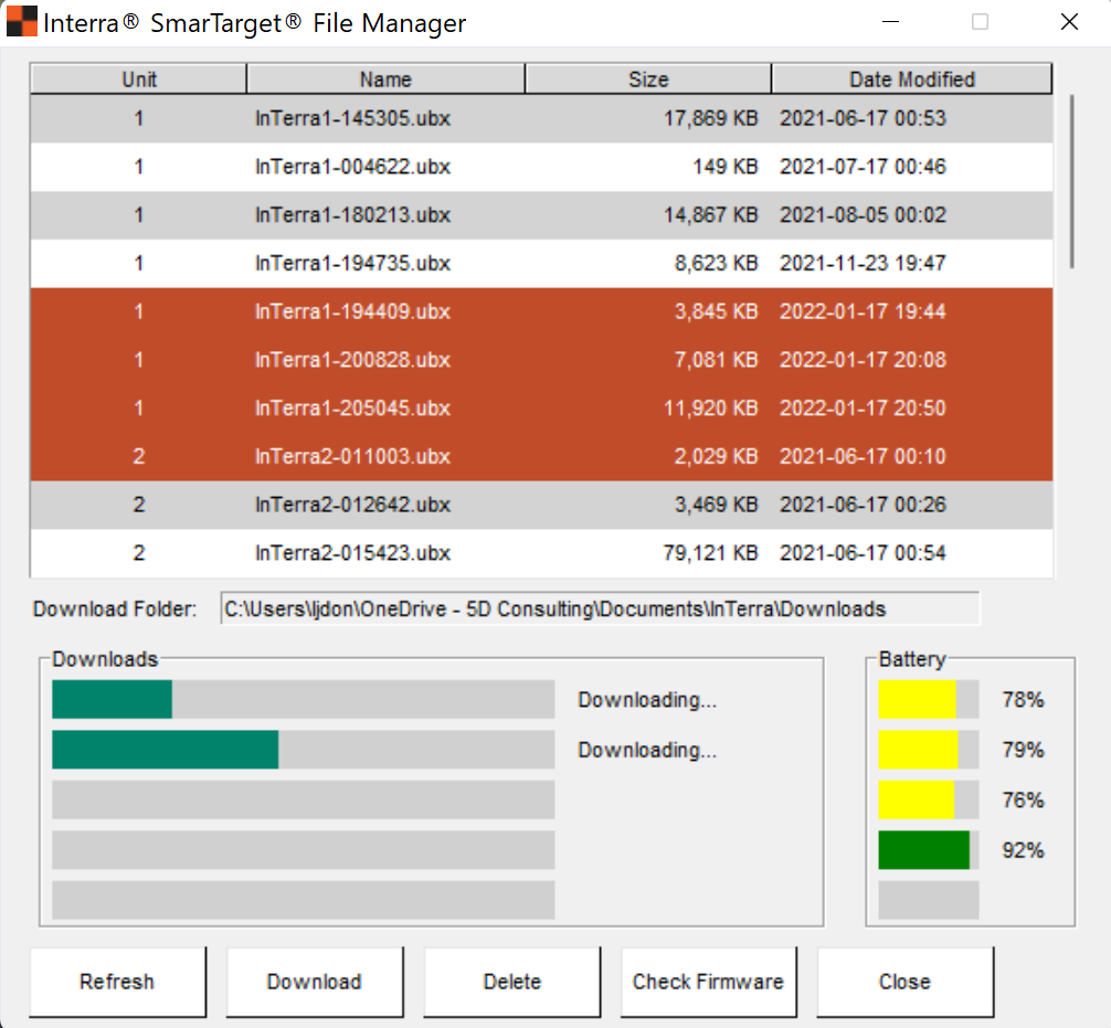 File>Download InTerra Data...